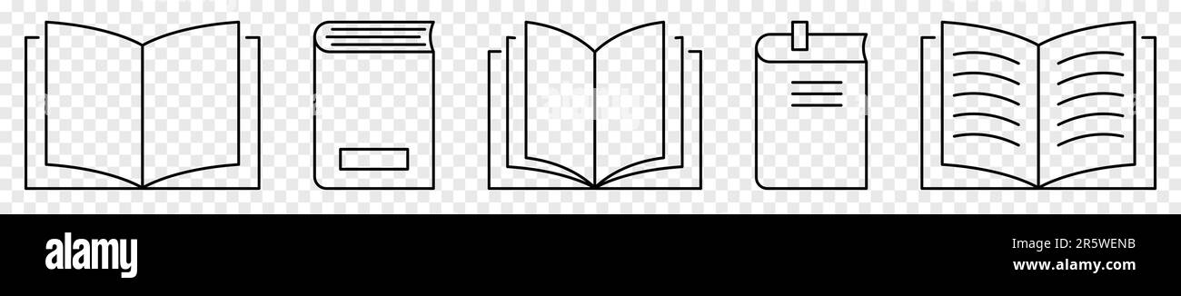 Book line icons. Vector illustration isolated on white background Stock ...