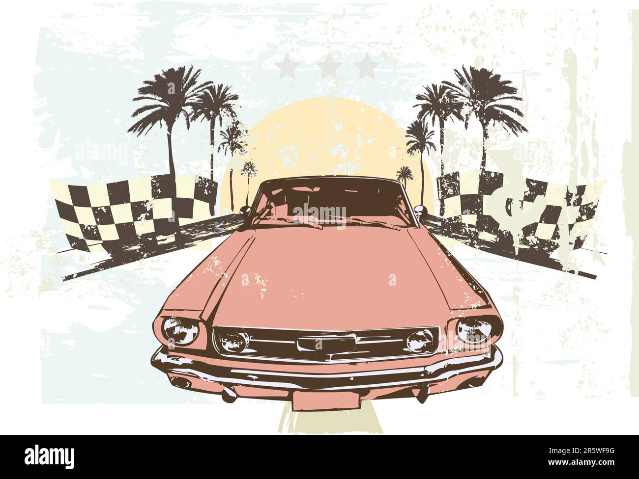 Vector illustration - High speed racing car on grunge background Stock ...