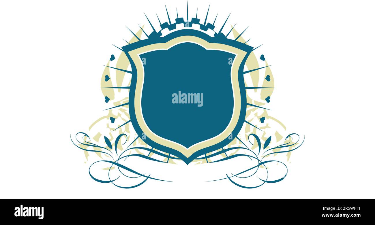 An heraldic shield or badge , blank so you can add your own images ...