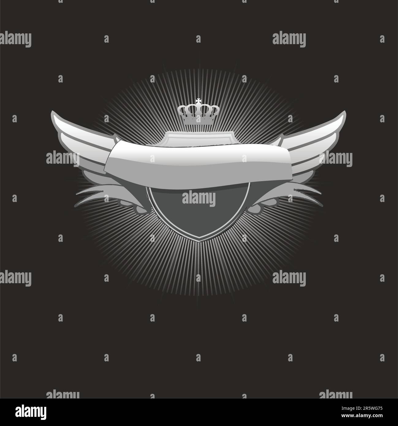 An heraldic shield or badge with banner , blank so you can add your own ...