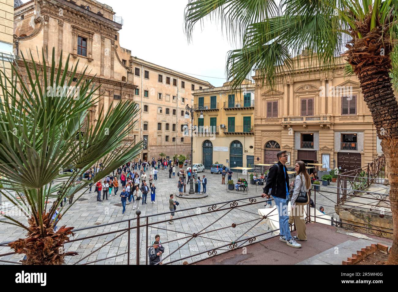 Piazza Belini Square in Palermo Sicily Stock Photo - Alamy