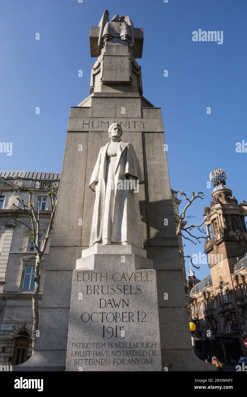 Statue of Edith Cavell, by George Frampton, St Martin's Place, London ...
