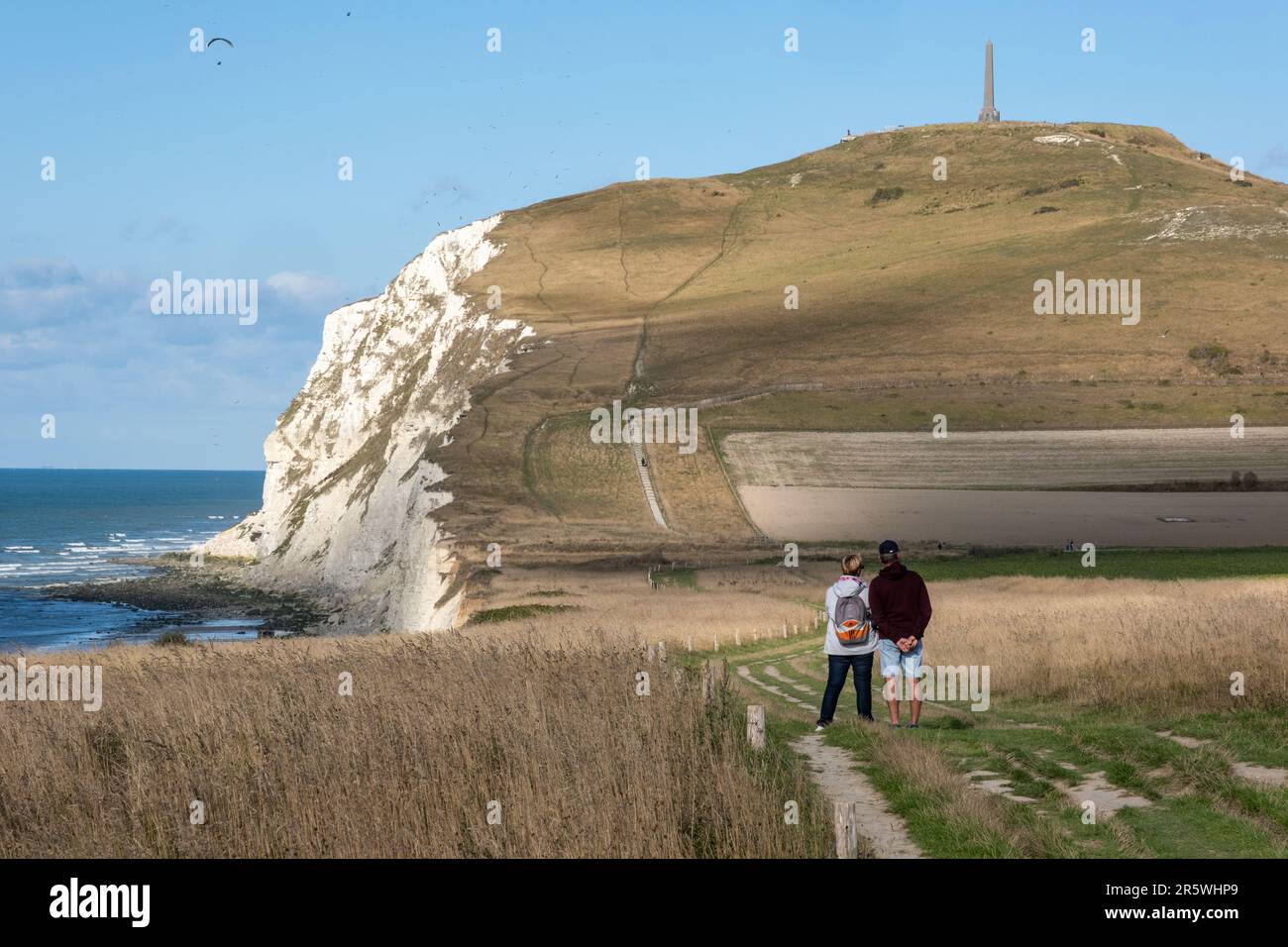 Escalles, France - 19 September 2022: Cap Blanc-Nez cliffs near Calais ...