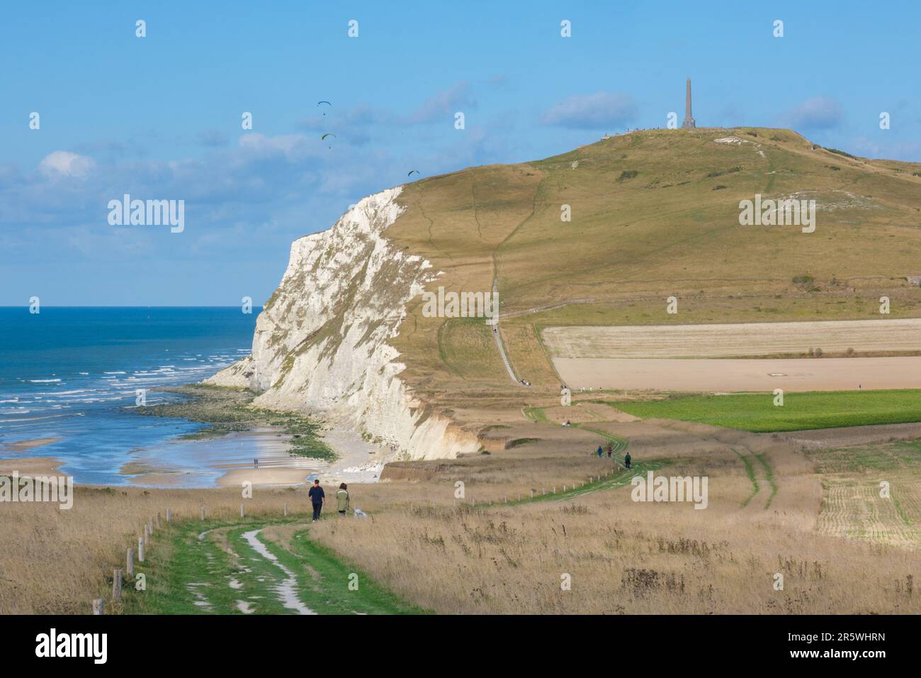 Escalles, France - 19 September 2022: Cap Blanc-Nez cliffs near Calais ...