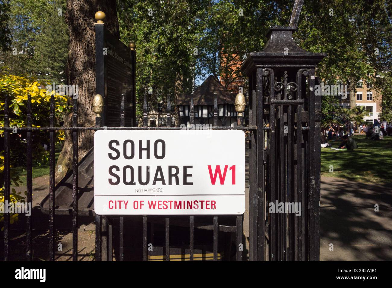 Soho Square street sign, Soho, City of Westminster, London, W1, England ...