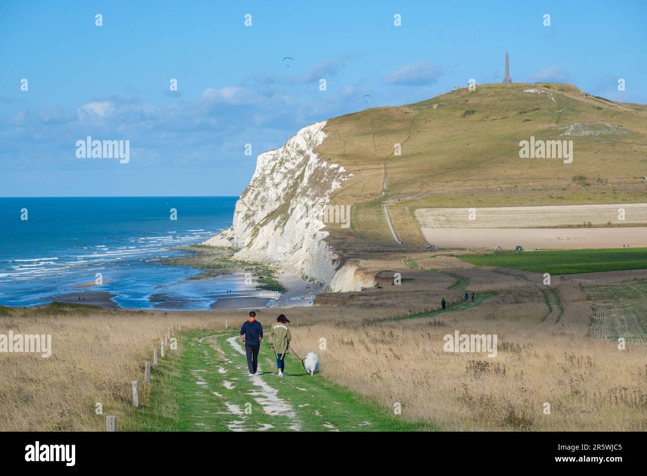 Escalles, France - 19 September 2022: Cap Blanc-Nez cliffs near Calais ...