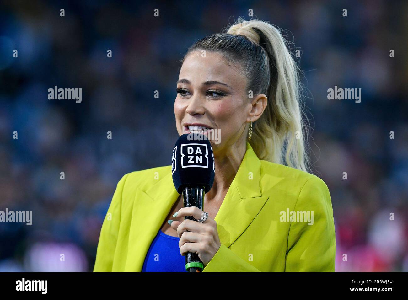 Udine, Italy. 04th May, 2023. Diletta Leotta, Italian DAZN TV presenter ...