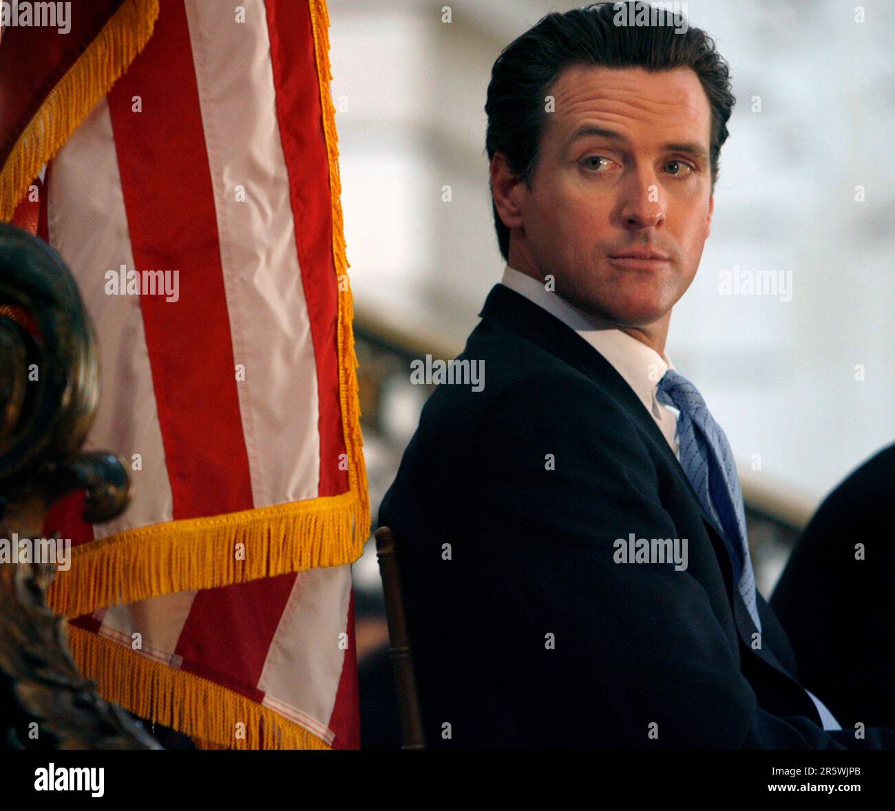 Mayor Gavin Newsom attended a kick-off ceremony for Black History Month ...