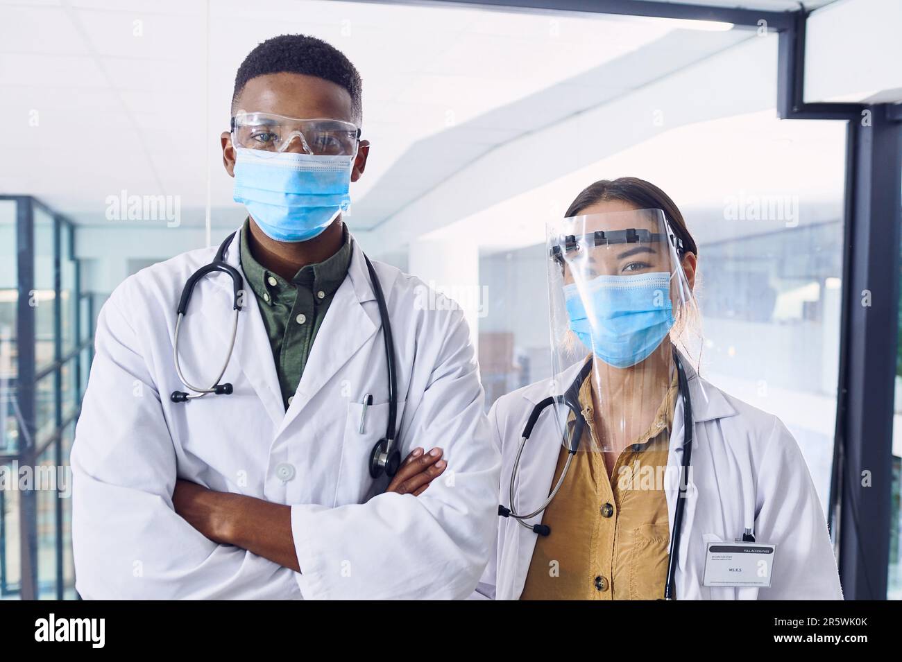 Taking the fight to covid. Cropped portrait of two young doctors ...