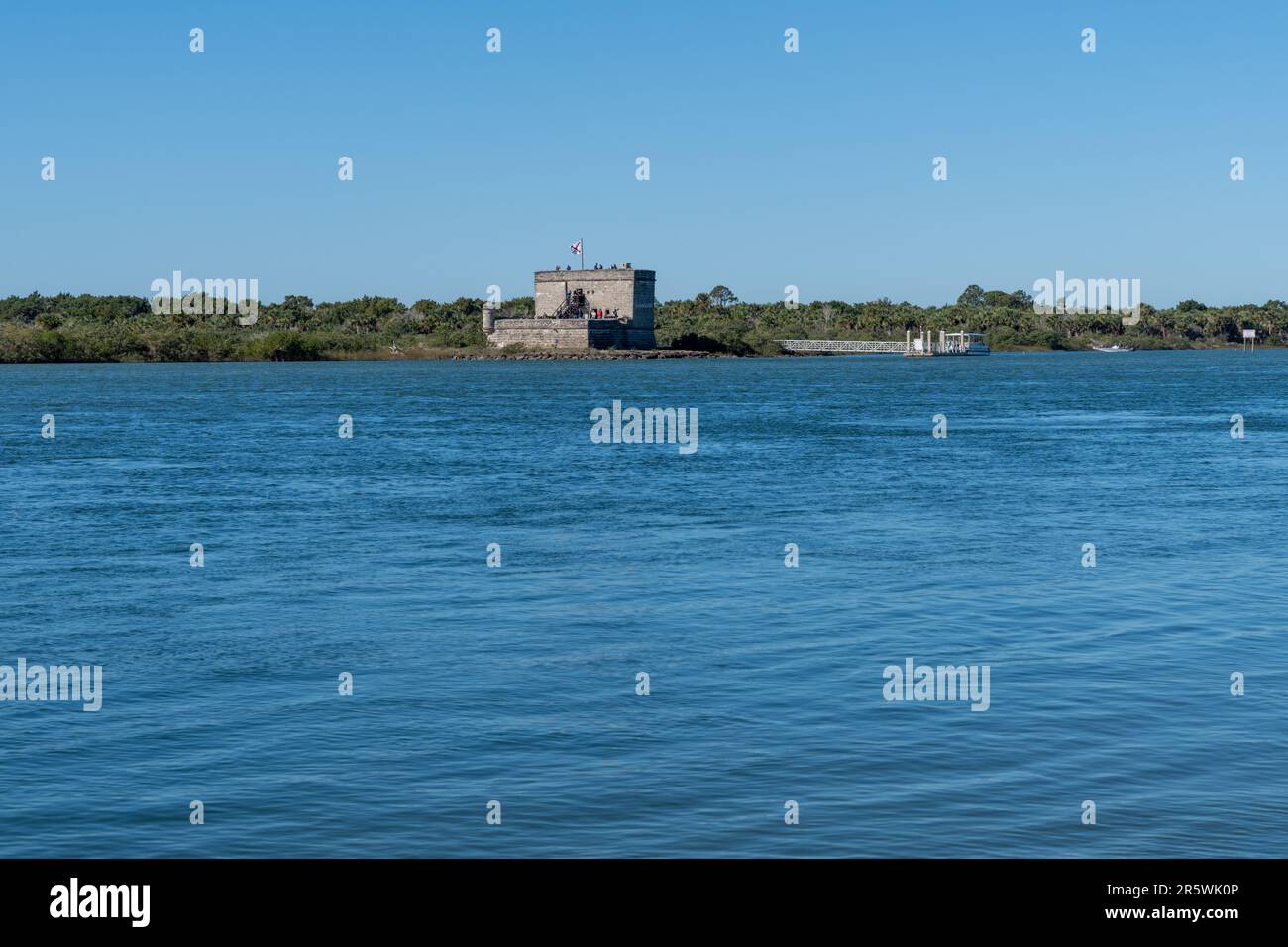 View of Fort Matanzas National Monument from the shoreline Stock Photo ...