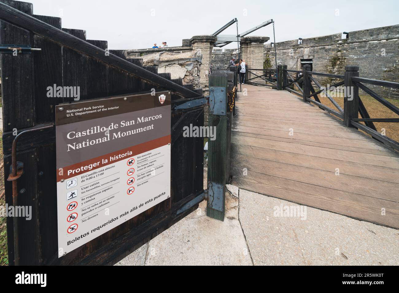 St. Augustine, Florida - December 31, 2022: Drawbridge entrance to the ...