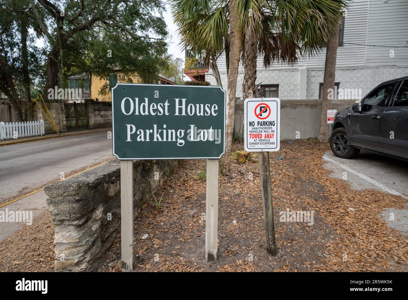 St. Augustine, Florida - December 31, 2022: Sign noting a designated ...