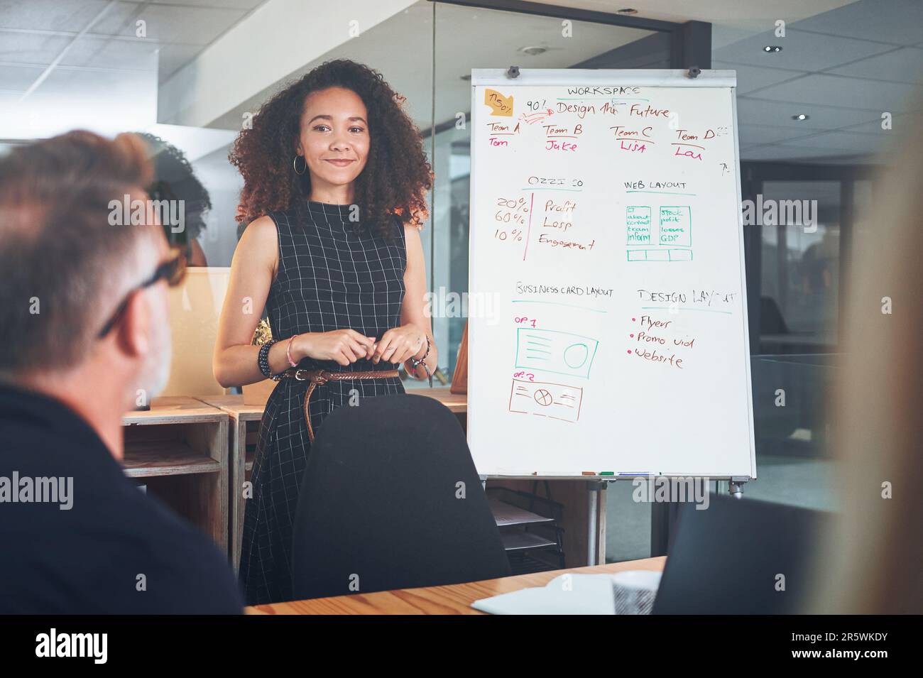 Ideas grow bigger when we work together. a young businesswoman ...