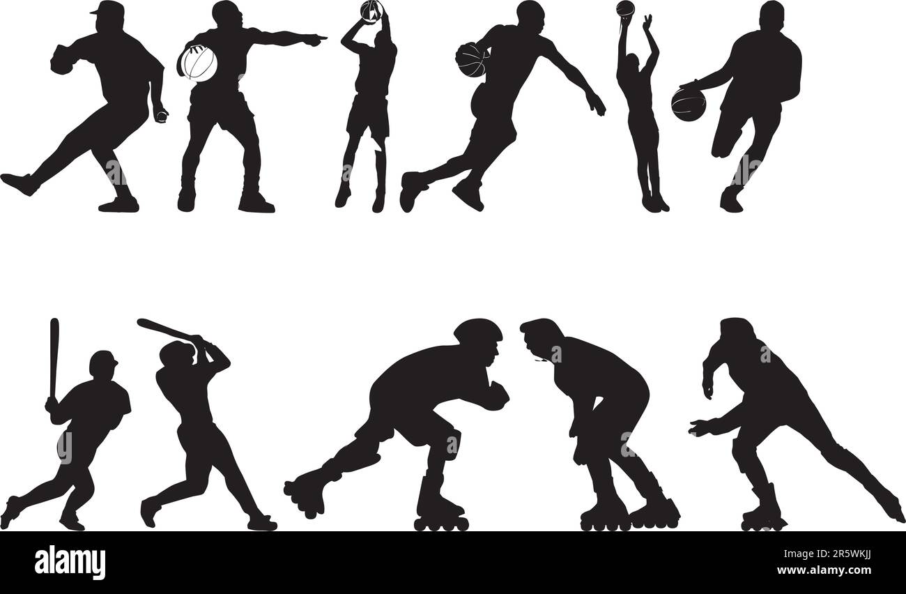 Illustration of Athlete Silouettes - Vector Stock Vector Image & Art ...