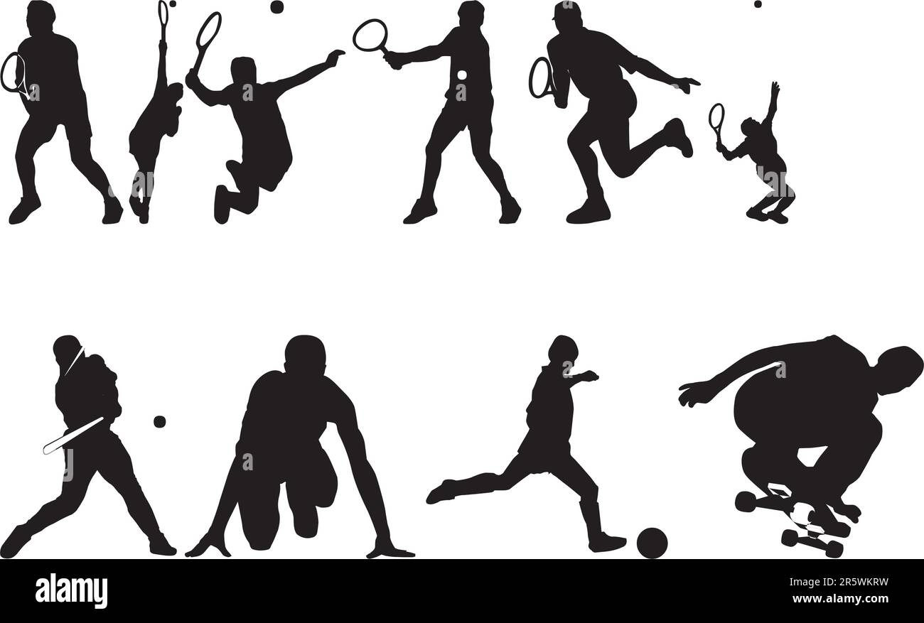 Illustration of Athlete Silouettes - Vector Stock Vector Image & Art ...
