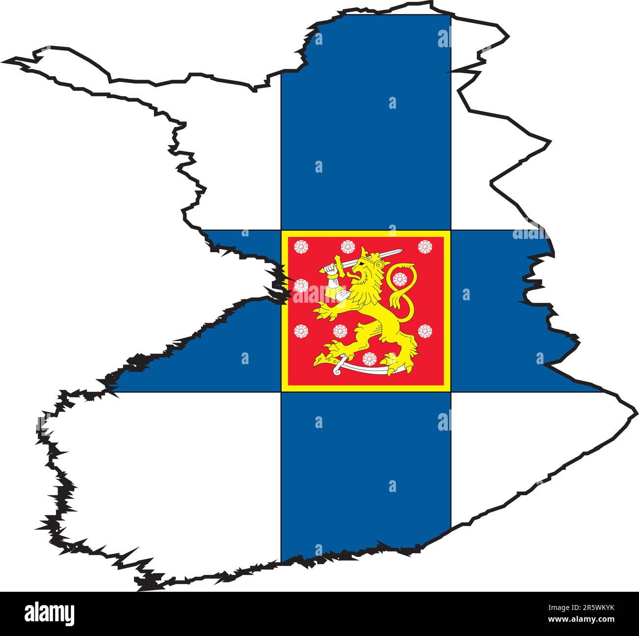 Illustration Vector of a Map and Flag from Finland Stock Vector Image ...