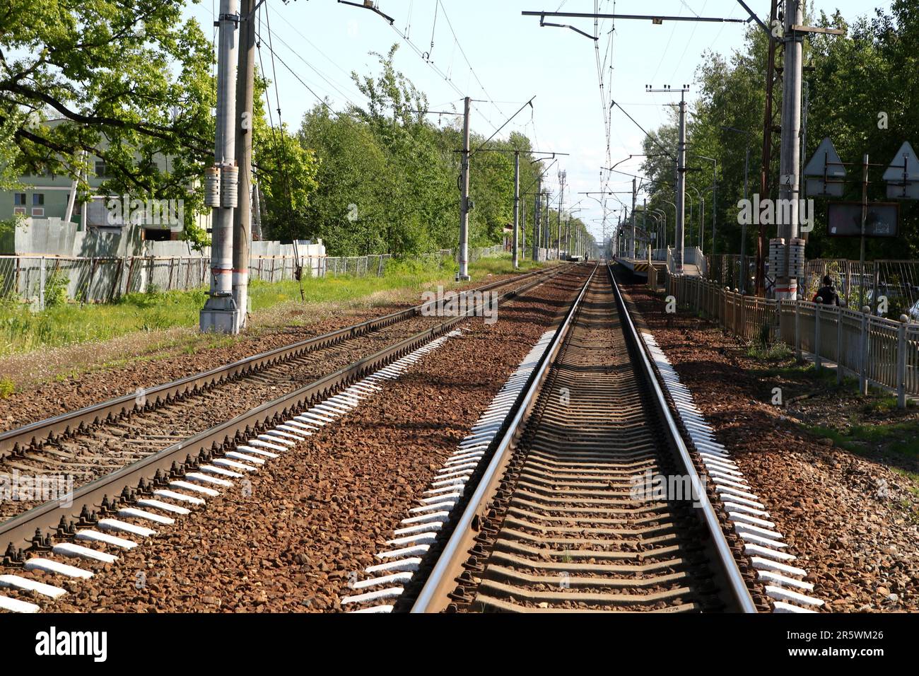 Russian Federation. Saint-Petersburg. June, summer. Railway rails Stock Photo - Alamy