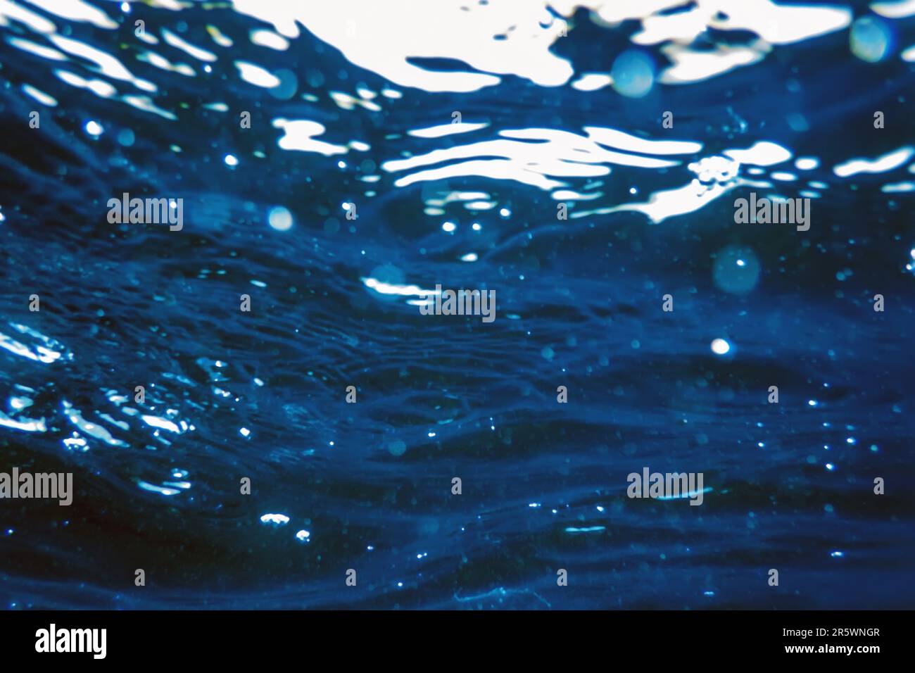 Underwater view of the blue sea surface Stock Photo - Alamy