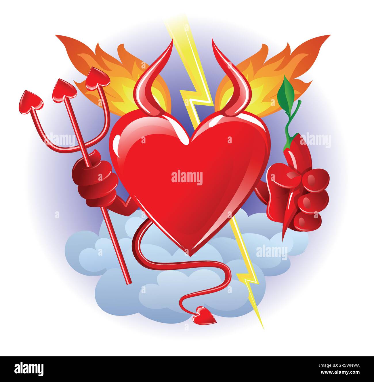 Heart from hell with chili pepper Stock Vector Image & Art - Alamy