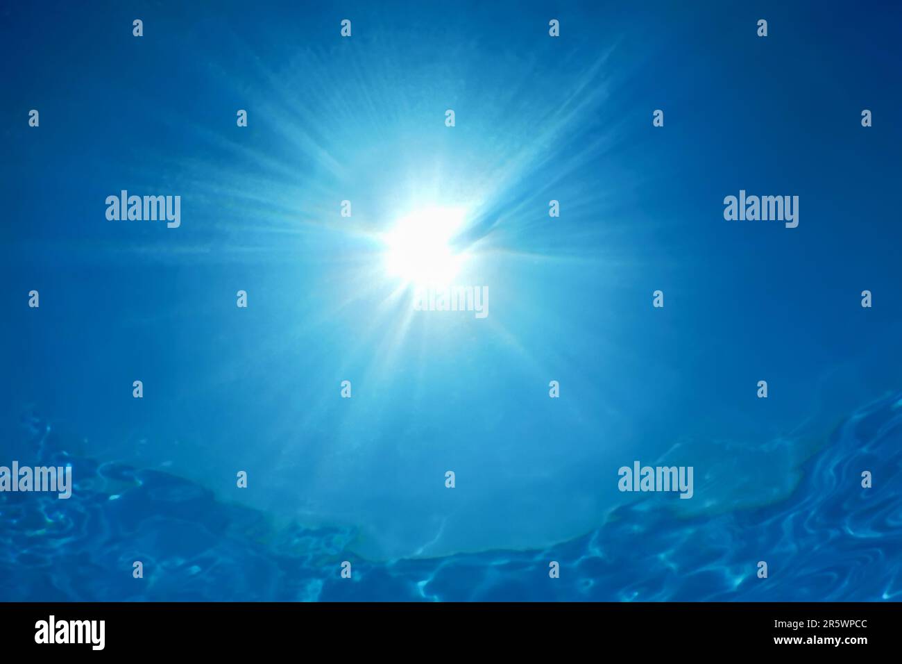 Underwater Sunlight Through Water Surface, Underwater Background Stock ...
