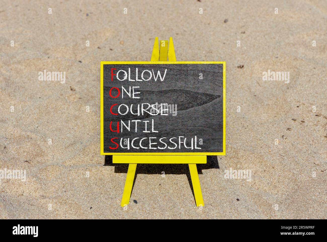 FOCUS follow one course until successful symbol. Concept words FOCUS ...