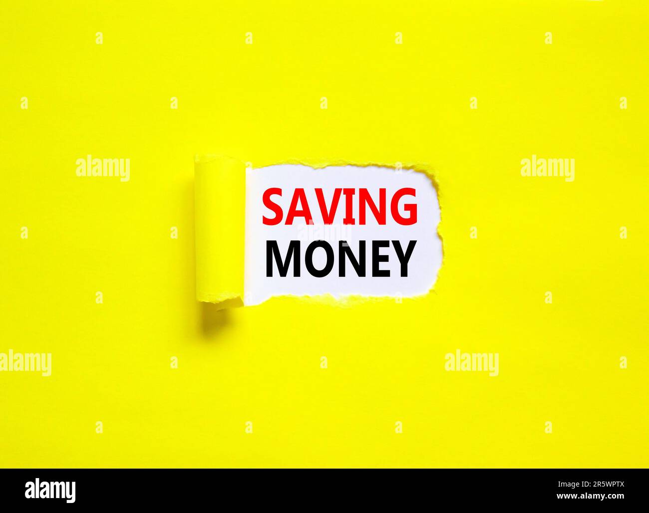 Saving money symbol. Concept words Saving money on beautiful white ...