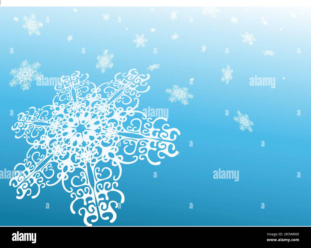 Surreal snowflakes design . Blue abstract background with snowflakes ...