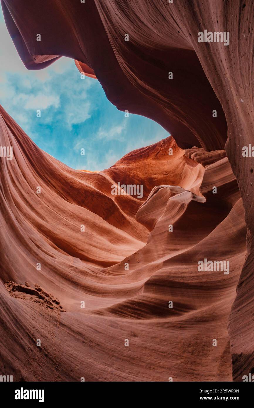 An elevated view of a canyon, with towering rock formations Stock Photo ...