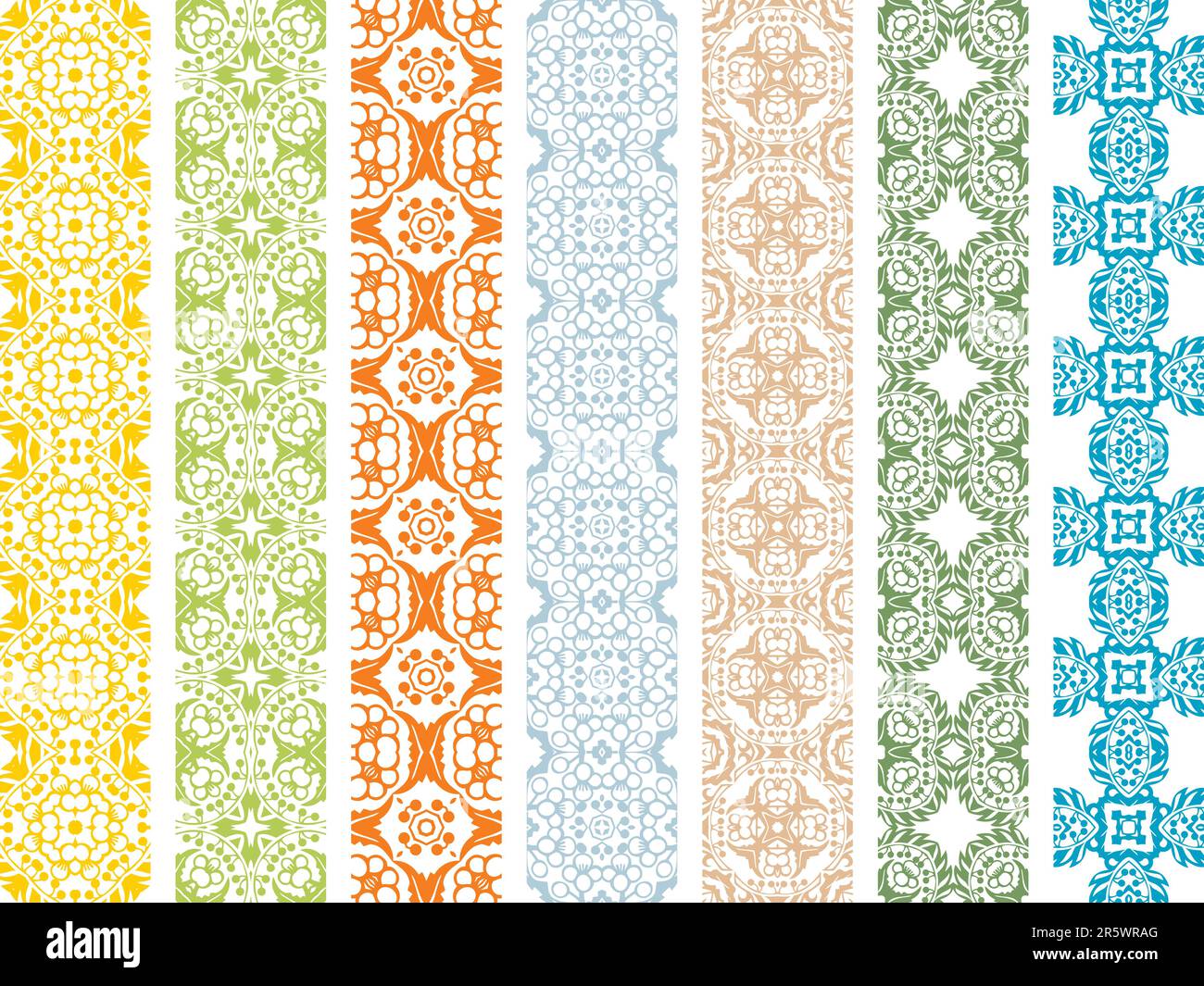 floral tiles for borders or creating seamless patterns Stock Vector ...