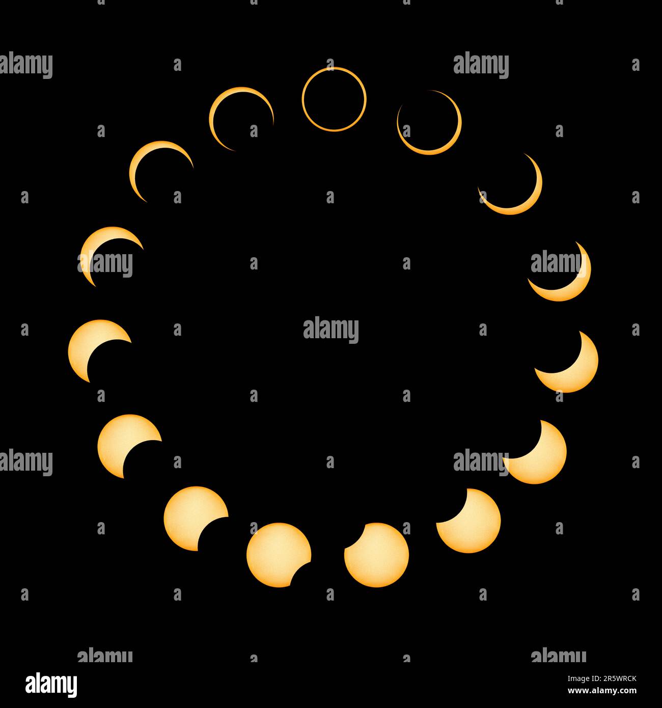 Annular Solar Eclipse, Phases of solar eclipse Stock Photo - Alamy