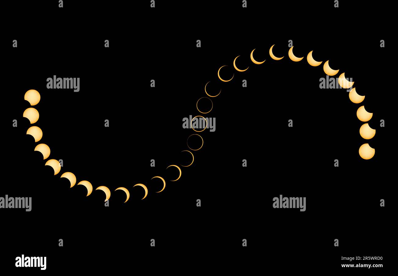 Annular Solar Eclipse, Phases of solar eclipse Stock Photo - Alamy