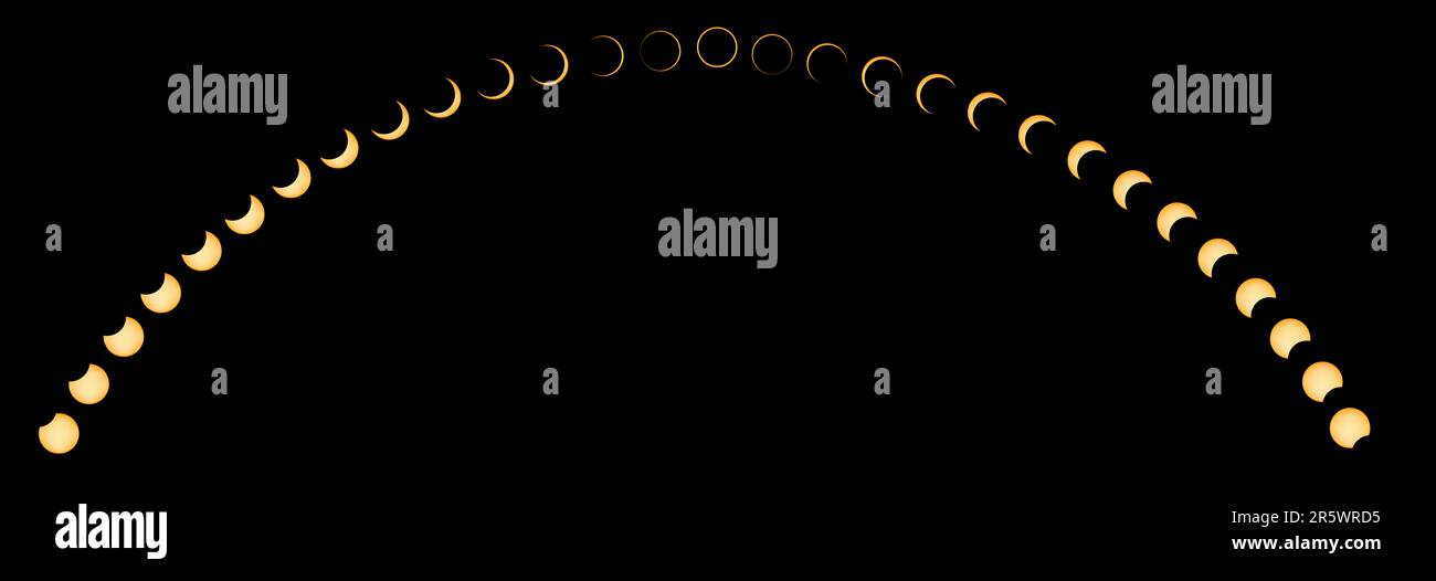 Annular Solar Eclipse, Phases of solar eclipse Stock Photo - Alamy
