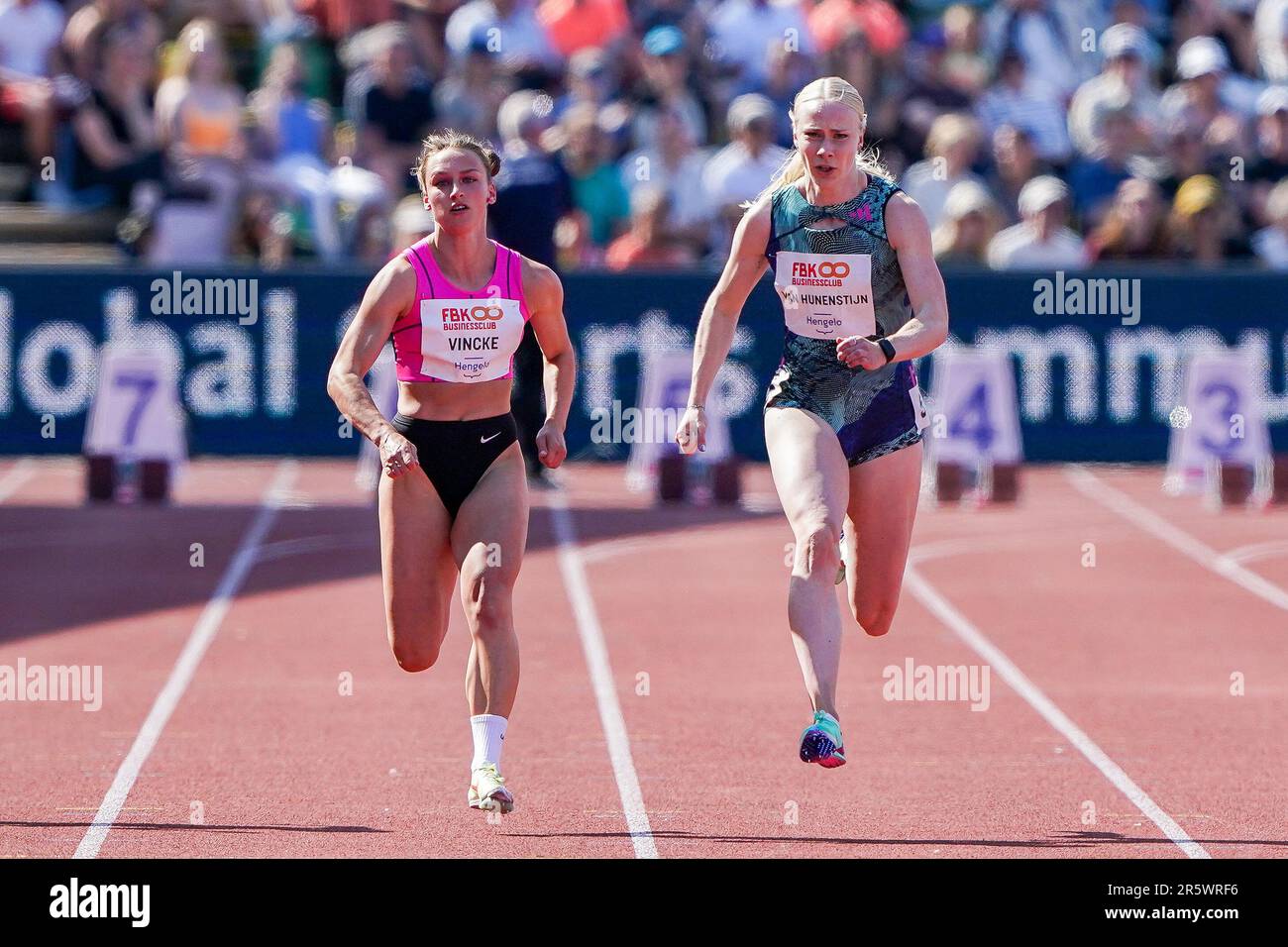 HENGELO, NETHERLANDS - JUNE 4: Rani Vincke of Belgium, Marije van ...