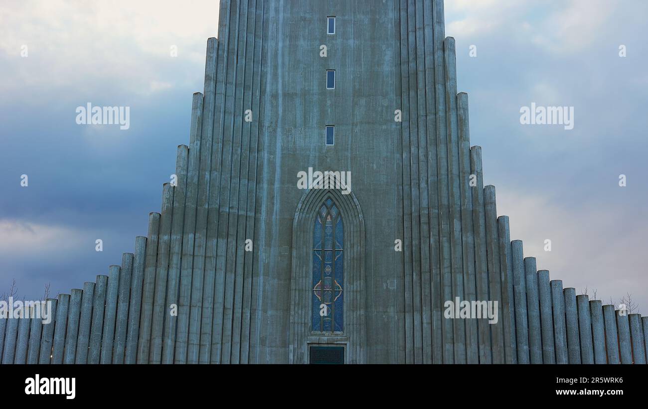 Cathedral of hallgrimskirkja in iceland circa March 2023, large sacred ...