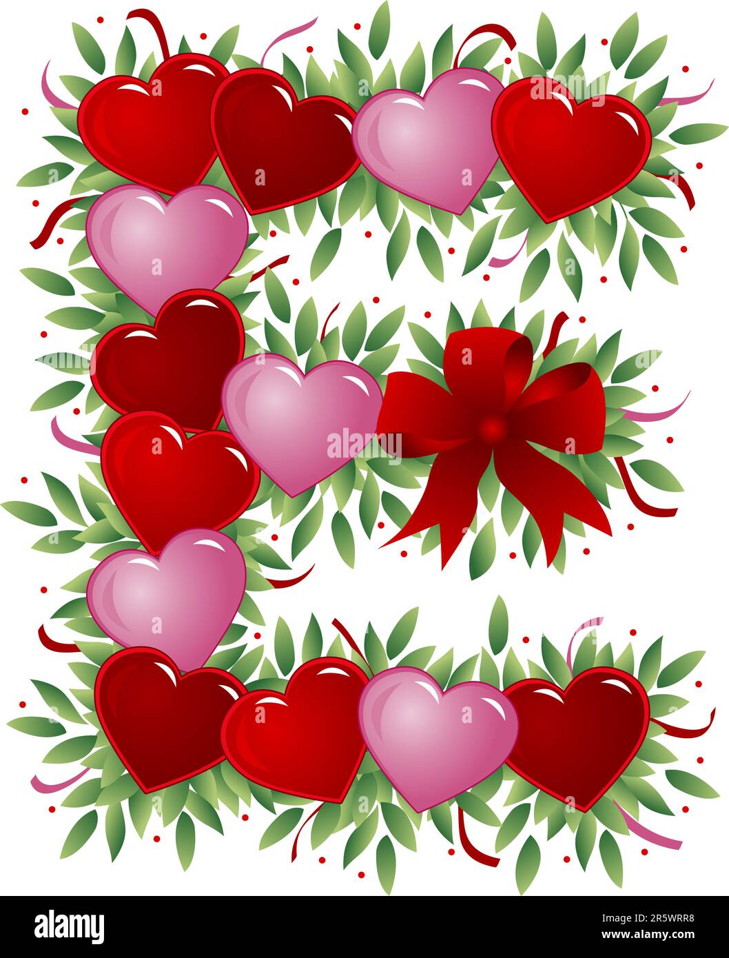 Letter E with heart, bow, ribbon and leaf Stock Vector Image & Art - Alamy