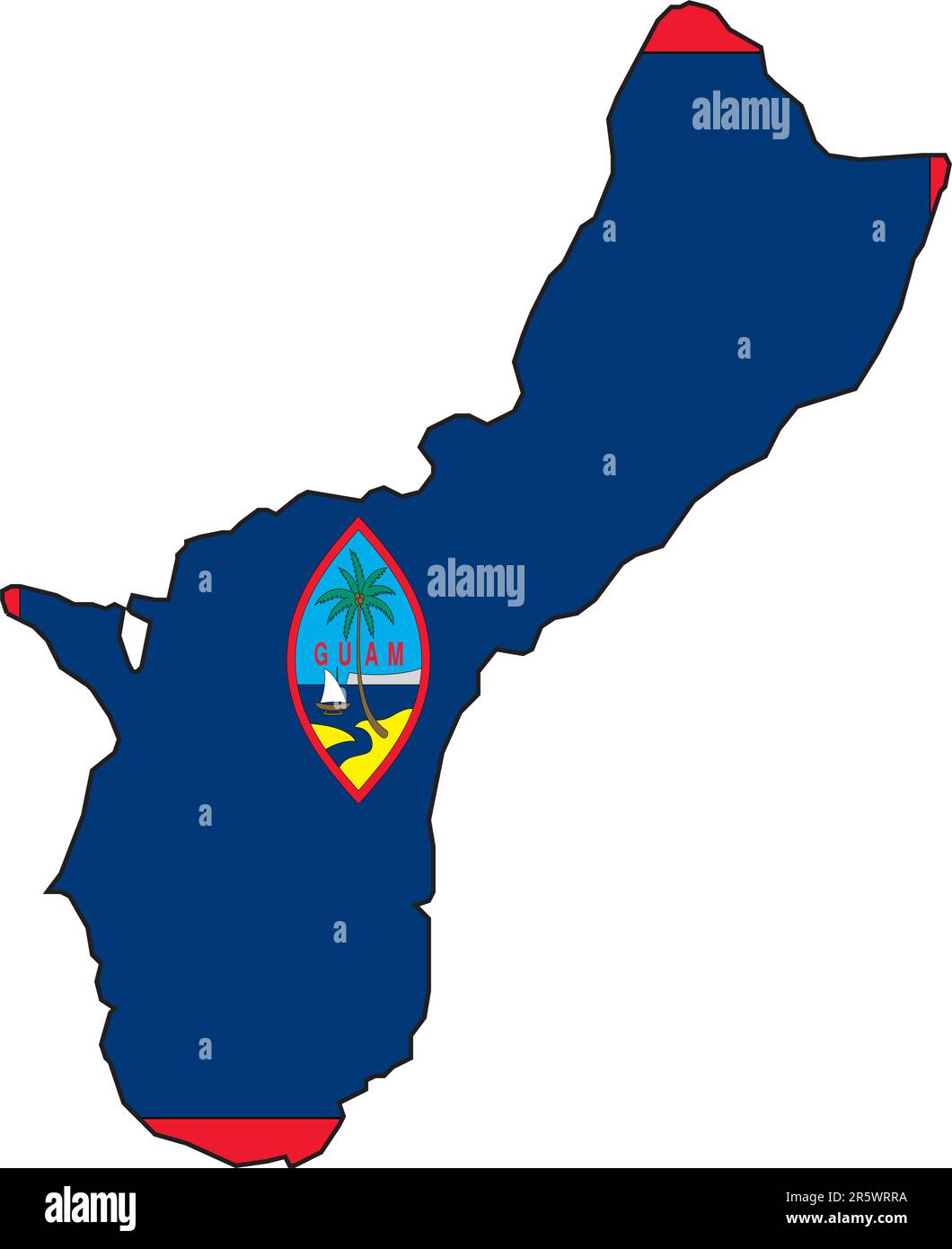 Illustration Vector of a Map and Flag from Guam Stock Vector Image ...