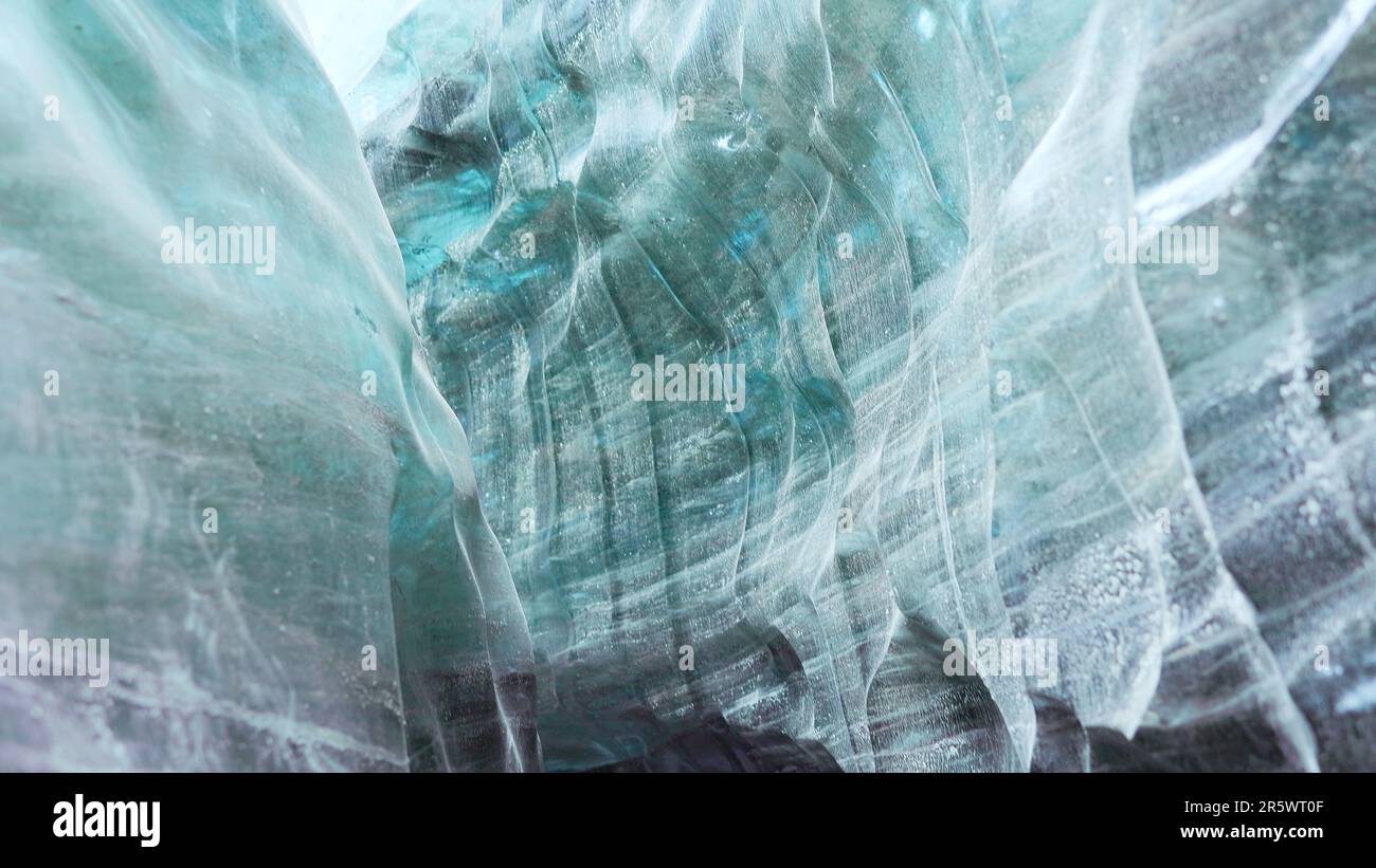 Vatnajokull ice mass polar nature, cracks of icy blocks and transparent ...