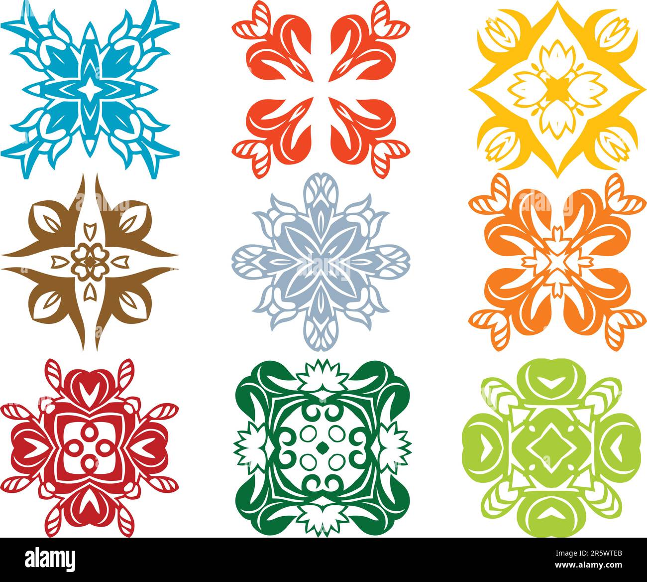 floral tiles for borders or creating seamless patterns Stock Vector ...