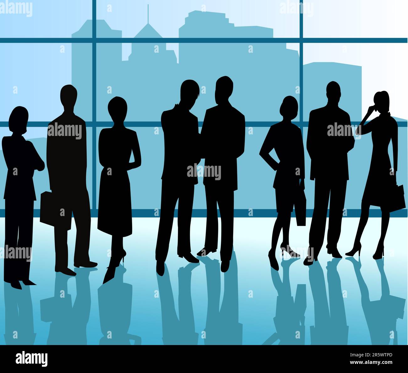 Business People - vector silhouette illustration Stock Vector Image ...