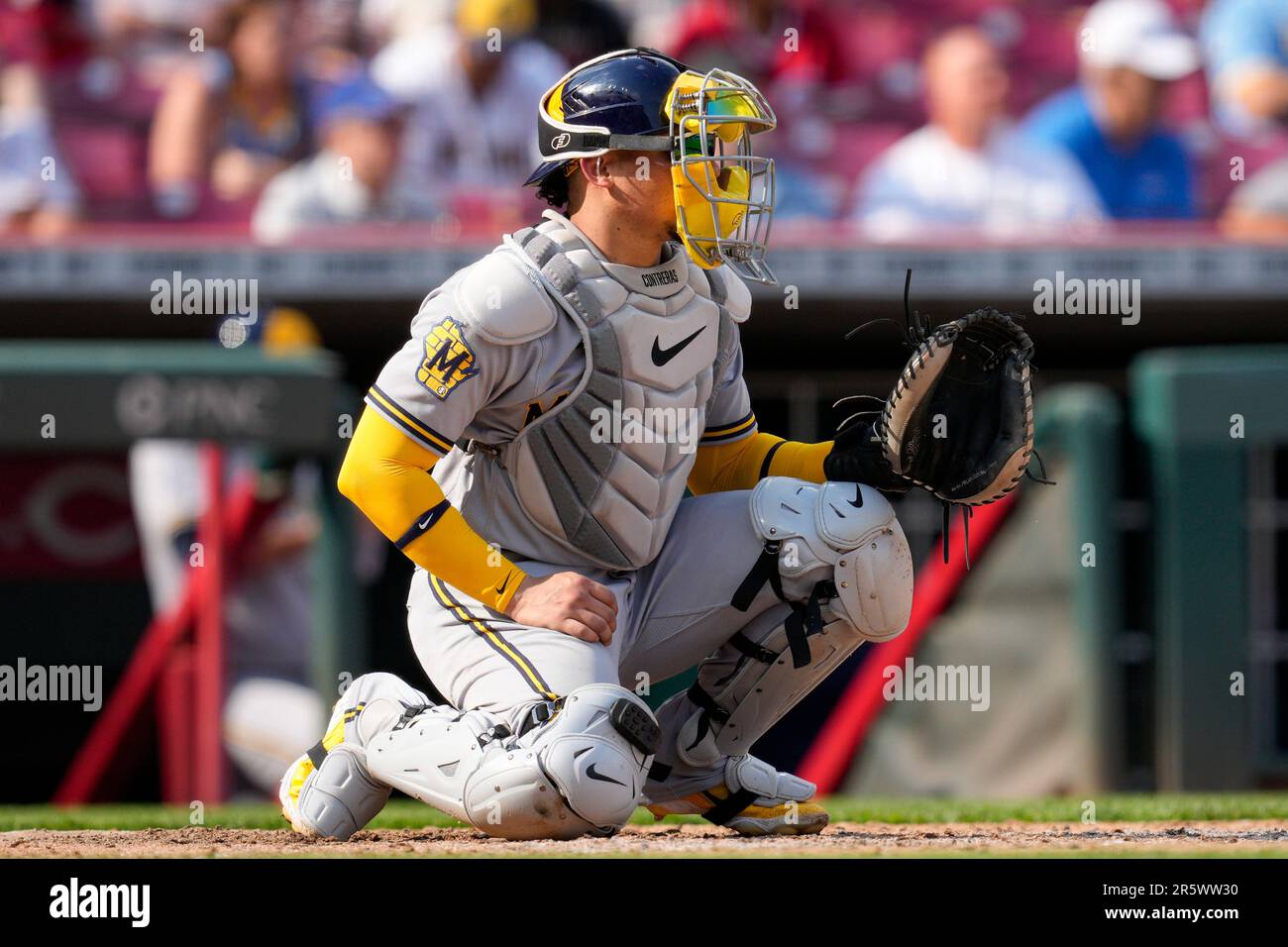 Milwaukee Brewers catcher William Contreras plays during a baseball ...