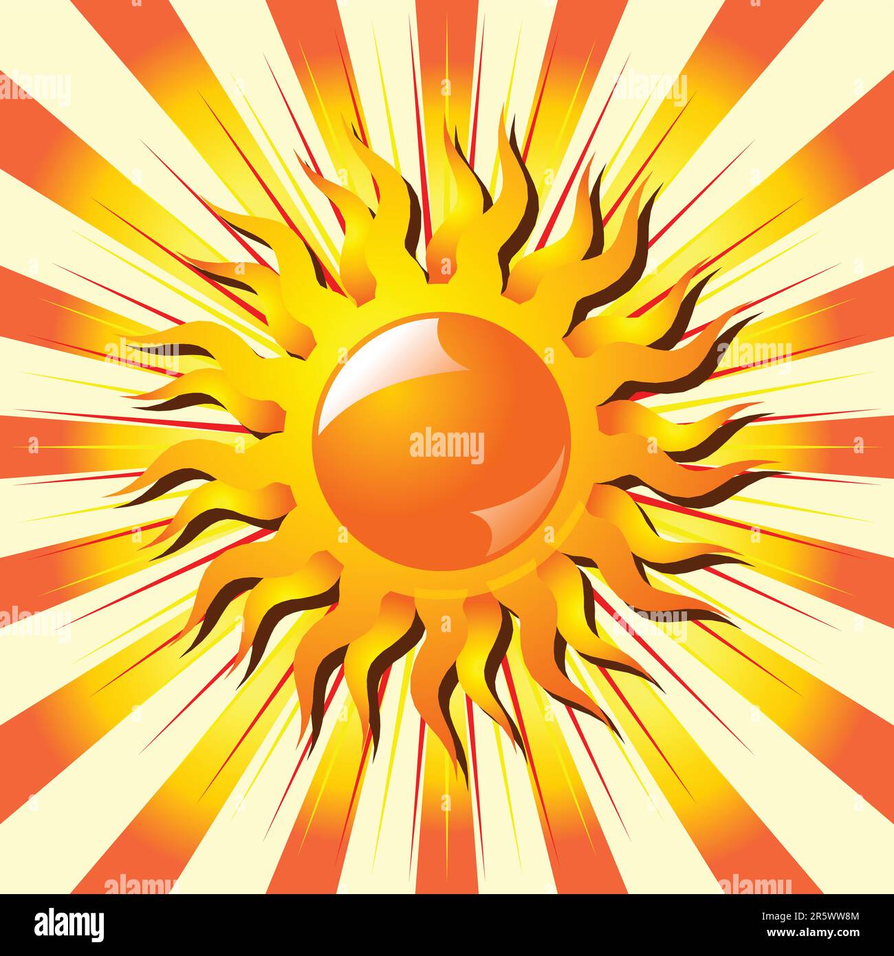 Stylized sun over orange starry background Stock Vector Image & Art - Alamy