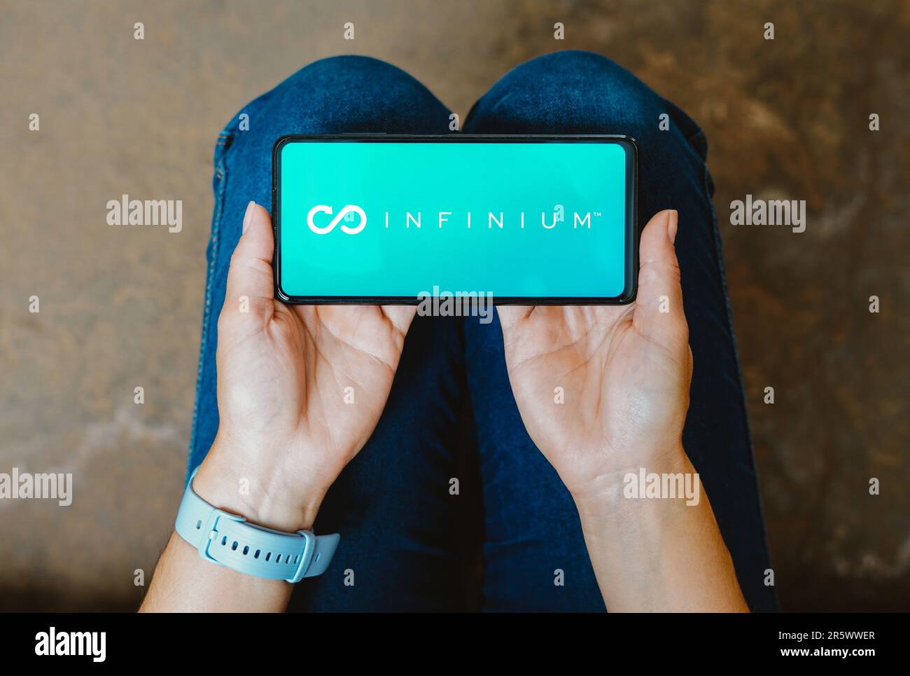 In this photo illustration, the Infinium Electrofuels logo is displayed ...