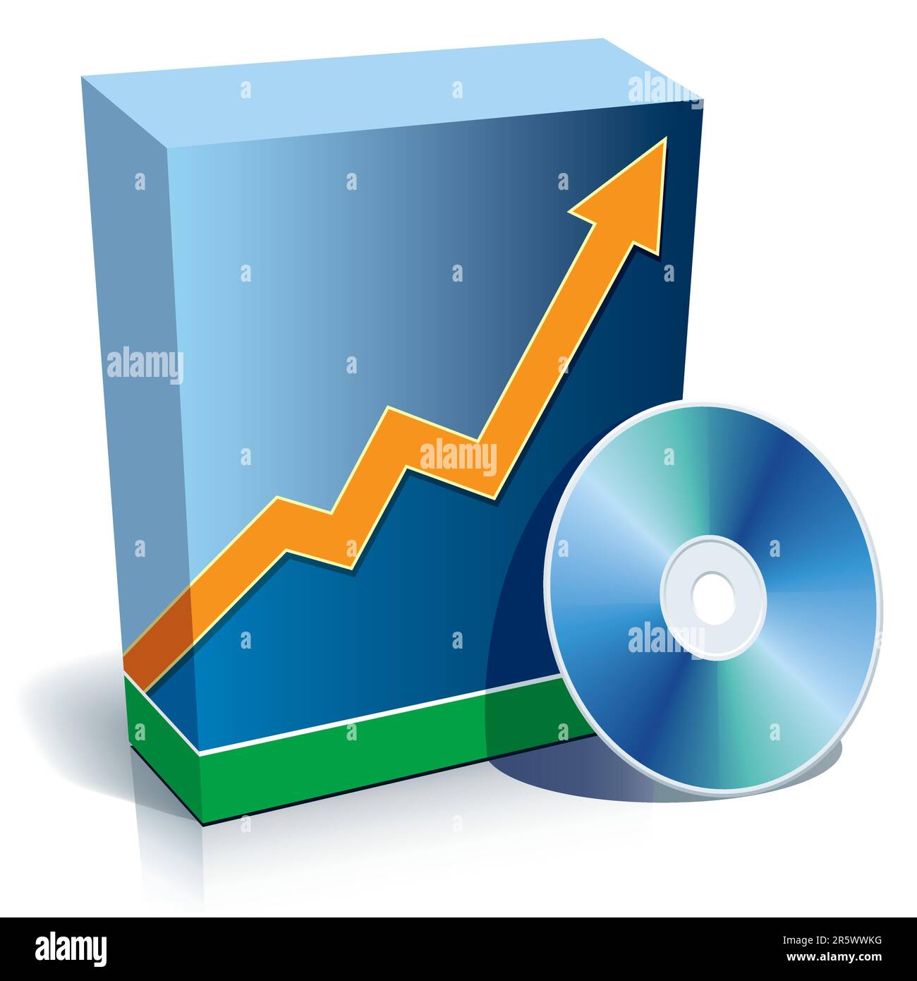 Blue blank 3d box with a graph and CD Stock Vector Image & Art - Alamy