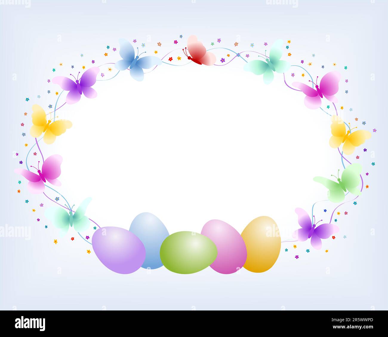 Butterfly oval frame with eggs Stock Vector Image & Art - Alamy