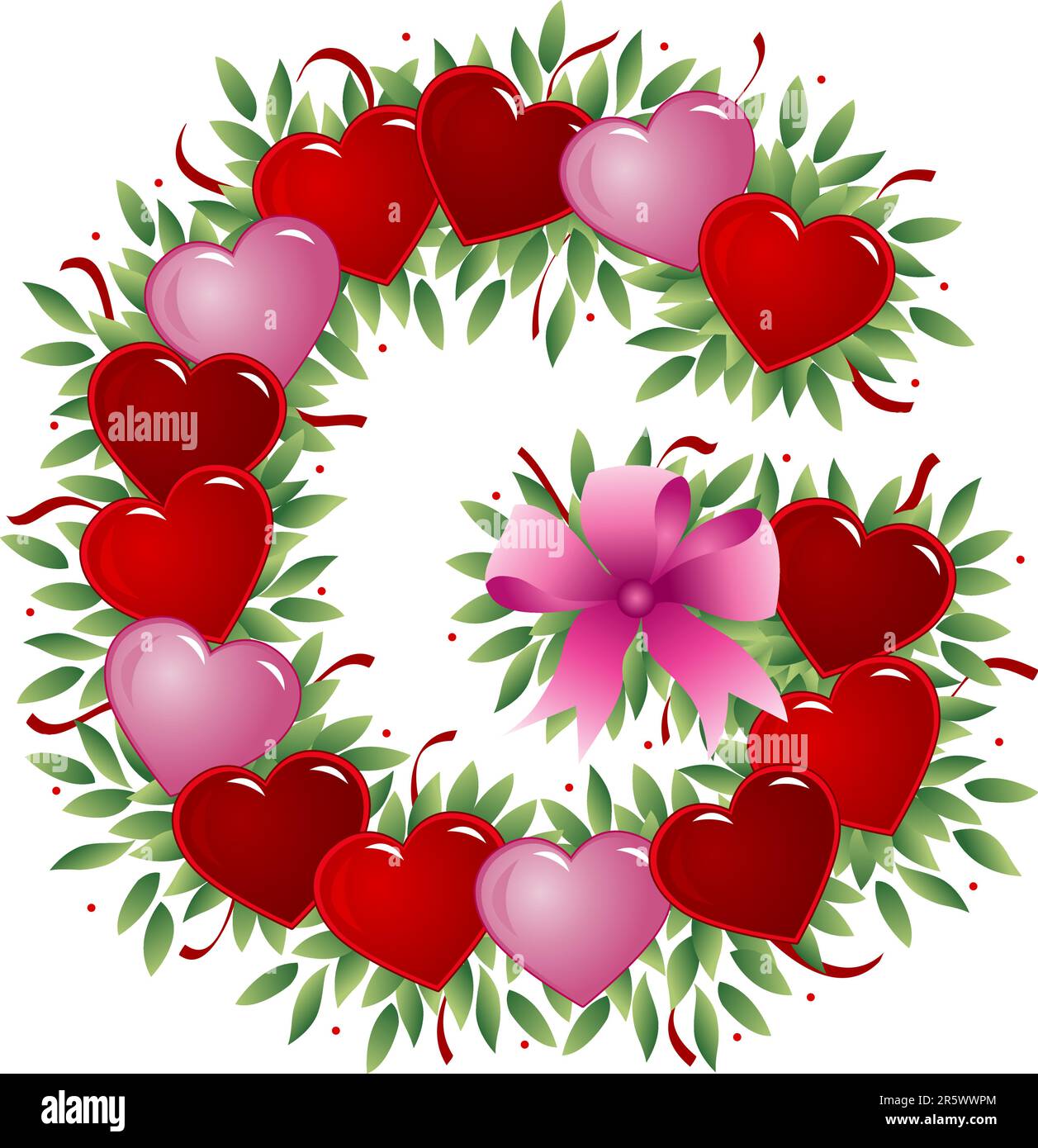 Letter G with heart, bow, ribbon and leaf Stock Vector Image & Art - Alamy