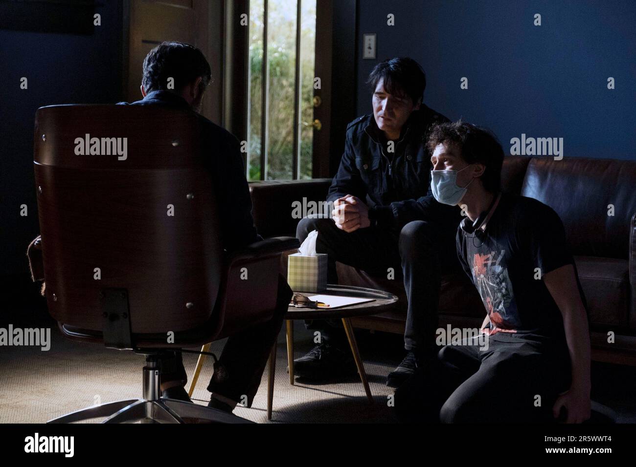 THE BOOGEYMAN, from left: Chris Messina, David Dastmalchian, director ...
