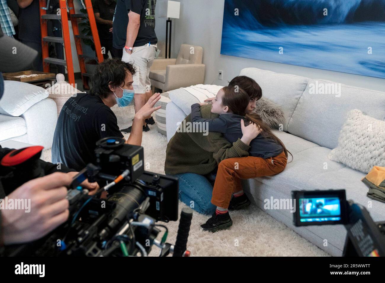 THE BOOGEYMAN, from left: director Rob Savage, Sophie Thatcher, Vivien ...