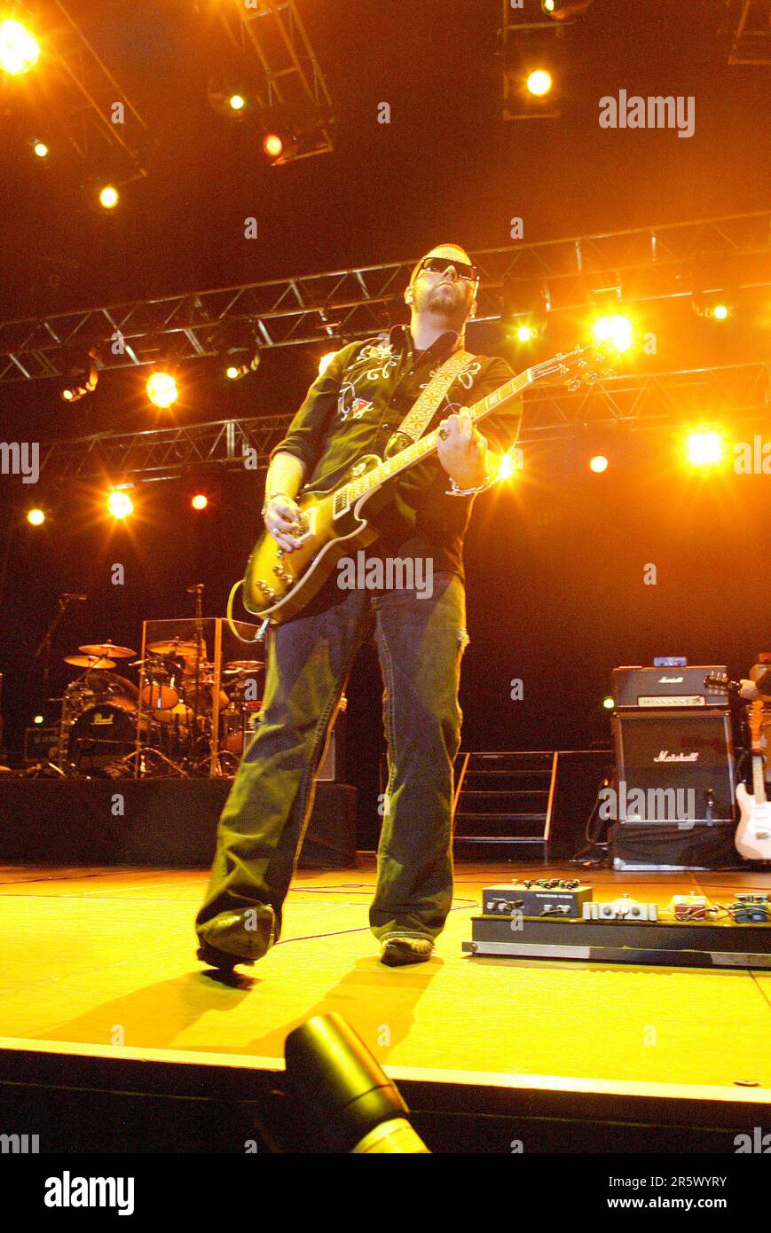 Live band member onstage in Australia at Live’s Sydney Entertainment ...