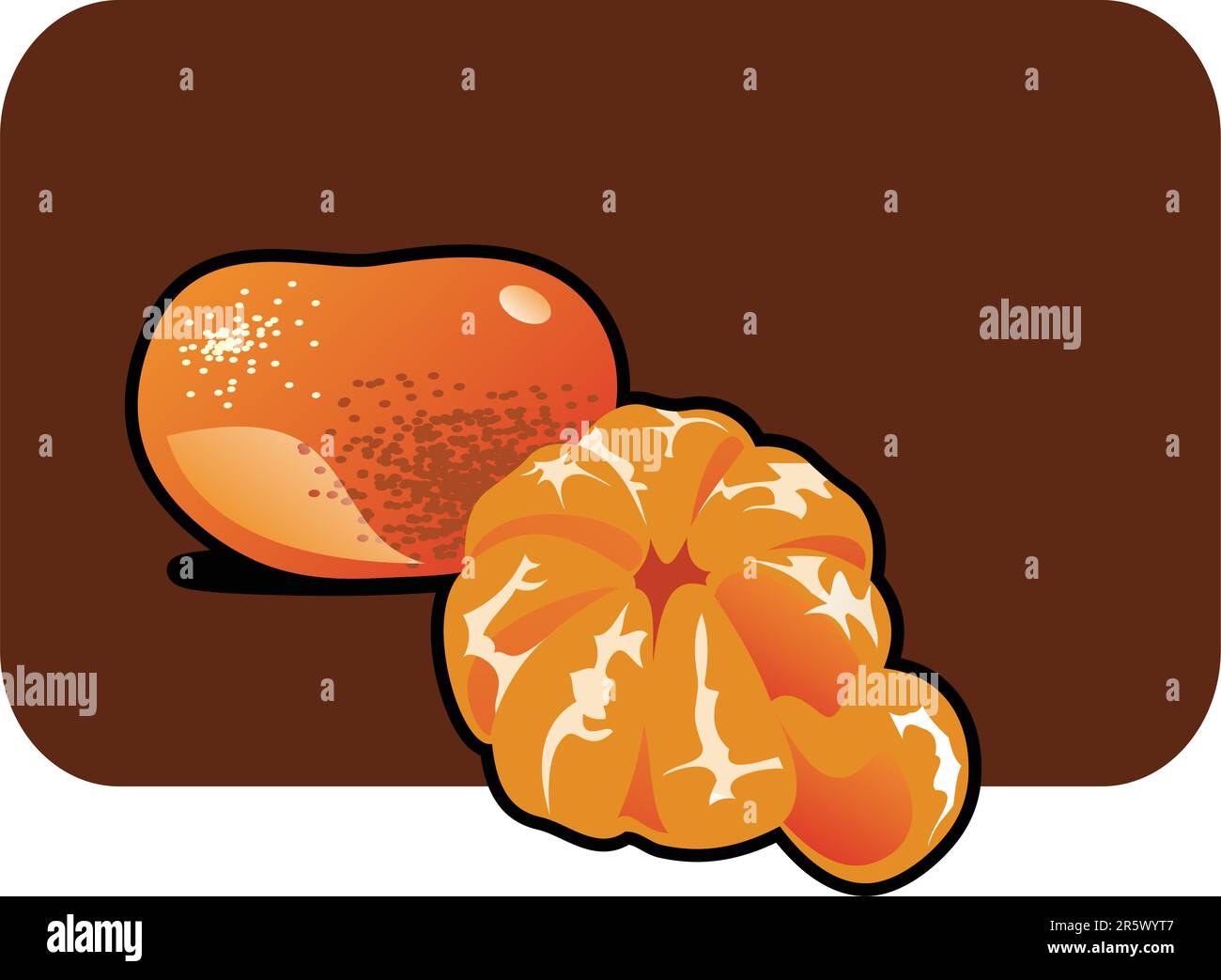Color illustration of a tangerine. Part of my vector fruit Collection ...