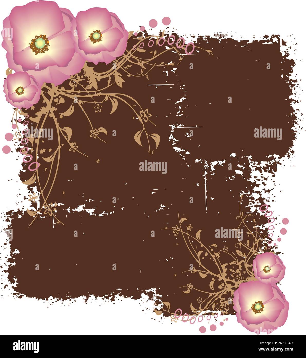 A vector illustration of a dirty grunge brown background pattern ...